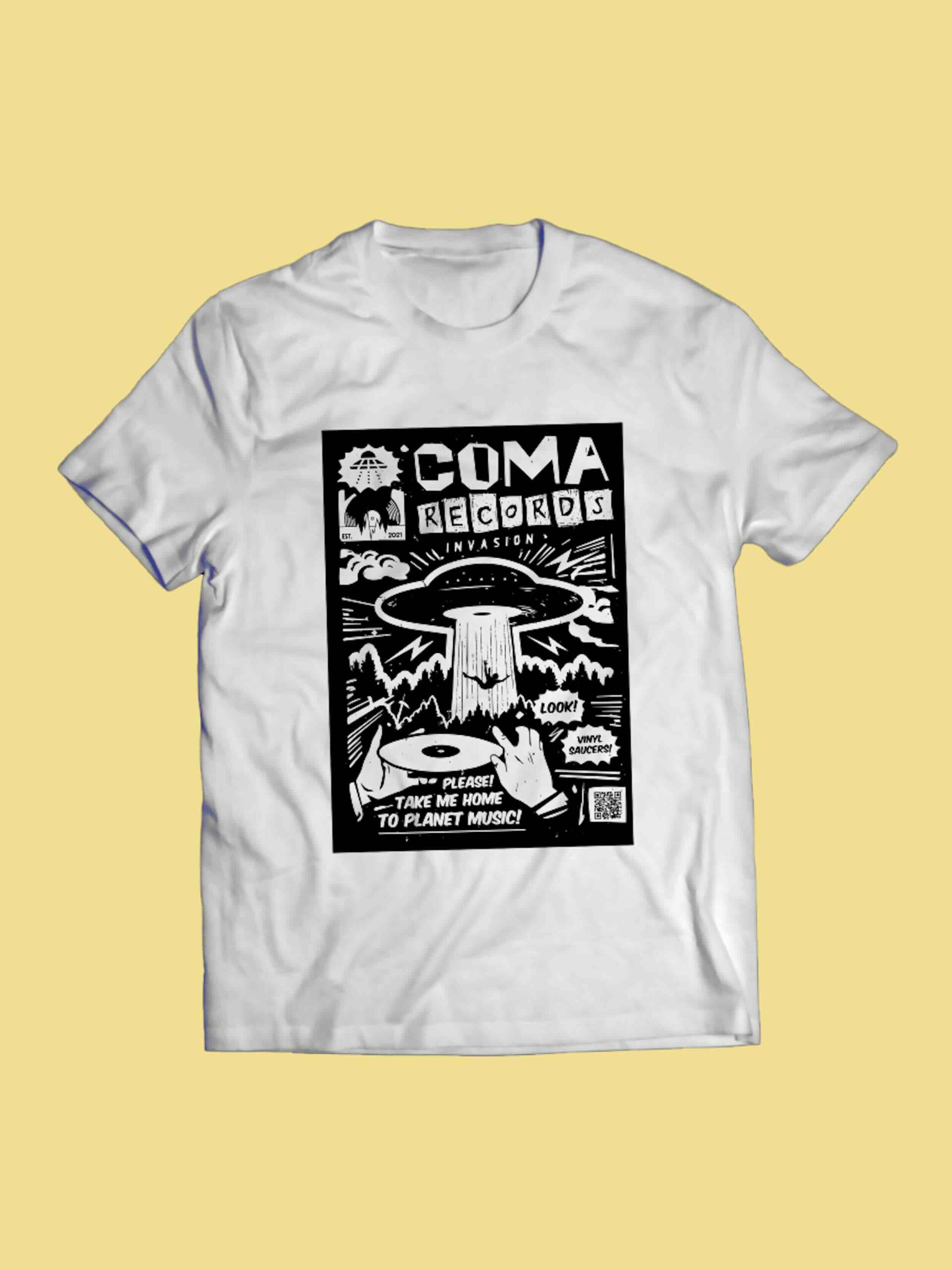 Coma Records Invasion White T-Shirt — Coma Records